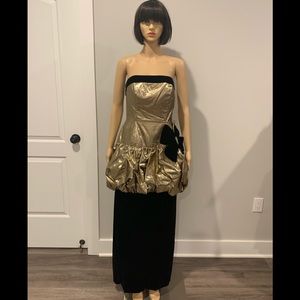 Vintage | Dresses | Vintage 8s Mike Benet Formals Gown In Goldblack ...
